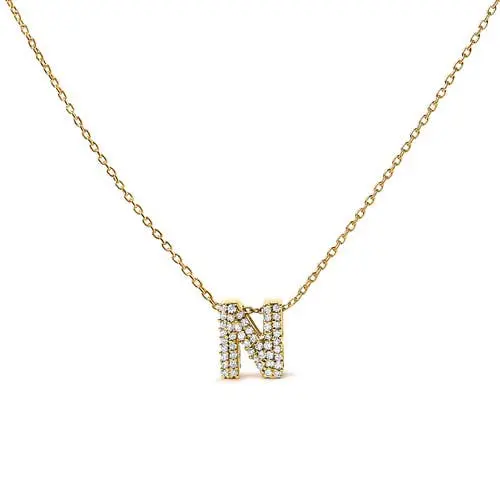 HAUS OF BRILLIANCE 10k Gold Diamond Accent Initial Pendant Necklace - Yellow | N